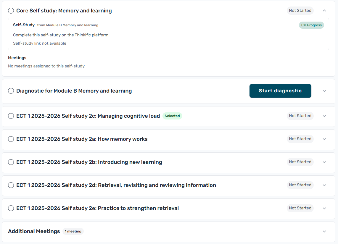 How do I access the self-study modules for mentors?